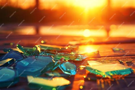 Premium Photo Shards Of Broken Glass On A Black Background