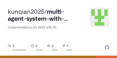 GitHub Kunqian Multi Agent System With Reinforcement Learning Implementations For MAS With RL