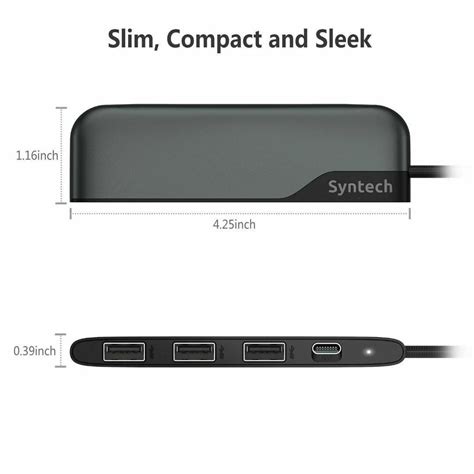 USB C Hub In With USB Ports Type C Charging Adaptor By Syntech NEW Computers Tech