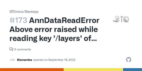 AnnDataReadError Above Error Raised While Reading Key Layers Of