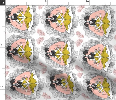 Kissing Couple Fabric Spoonflower
