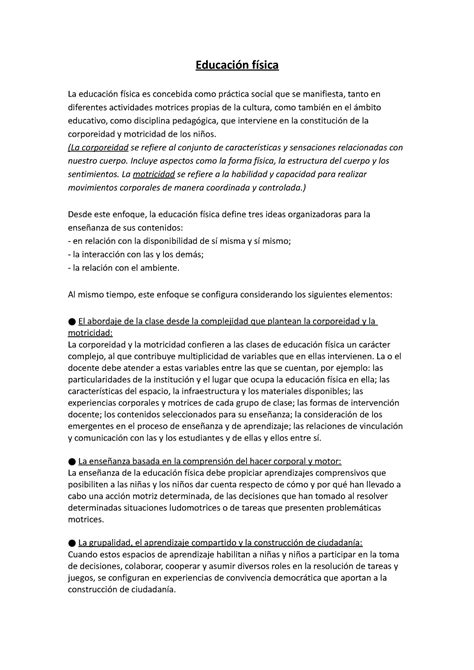Educación física resumen EDI ESI en educacion especial Studocu