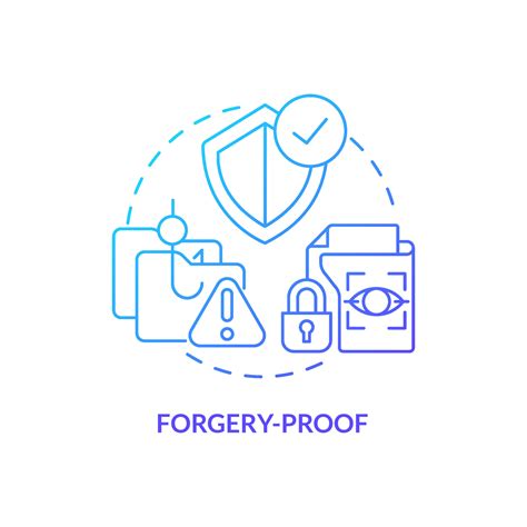 Forgery Proof Blue Gradient Concept Icon Biometric Data Advantage