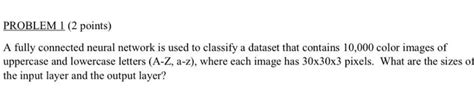 Solved A Fully Connected Neural Network Is Used To Classify Chegg