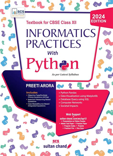 Informatics Practices With Python Textbook For Cbse Class 12 2025 26