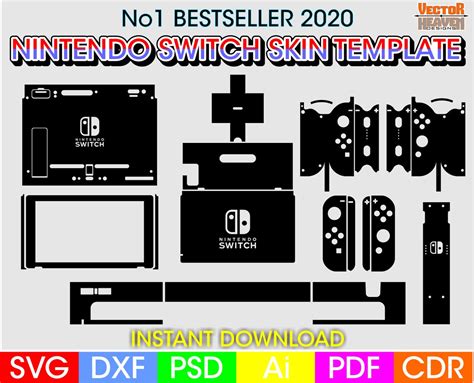 Plantilla De Piel Nintendo Switch SVG Corte Archivo DIY Wrap Etsy