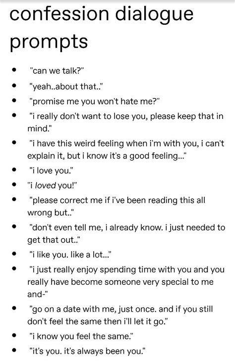 Confession Dialougue Prompts Writing Inspiration Prompts Writing