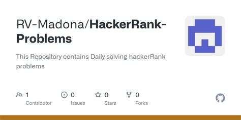 GitHub RV Madona HackerRank Problems This Repository Contains Daily