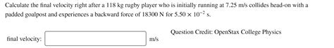 Solved Calculate The Final Velocity Right After A Kg Chegg