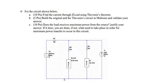 Solved 4 For The Circuit Shown Below A 10 Pts Find The Current