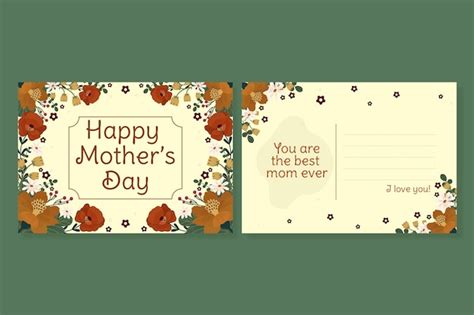 Free Vector Flat Mothers Day Greeting Card Template