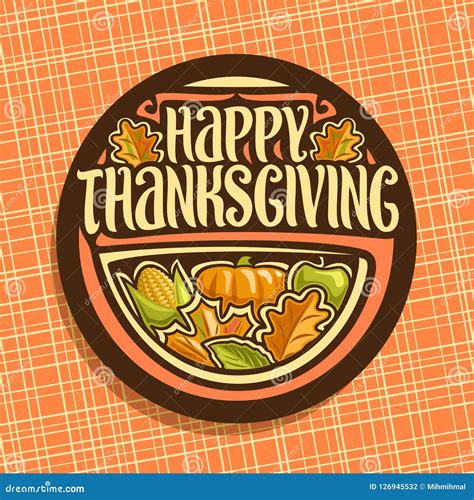 Vector Logo For Thanksgiving Day Stock Vector Illustration Of
