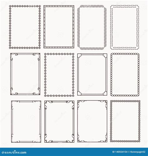 Decorative Frames And Borders Rectangle Proportions Set Stock Vector Illustration Of Border