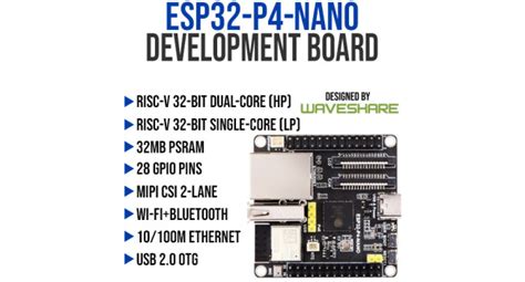ESP32 P4 NANO RISC V Development Board Micro Robotics
