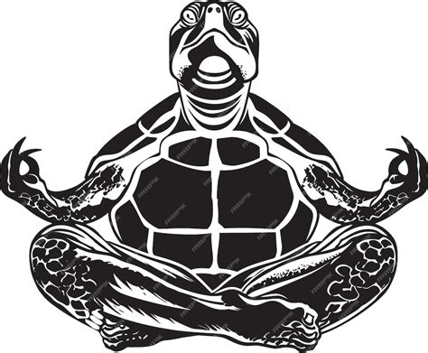 Calm Waters A Turtle In Meditation Through Vector Representation