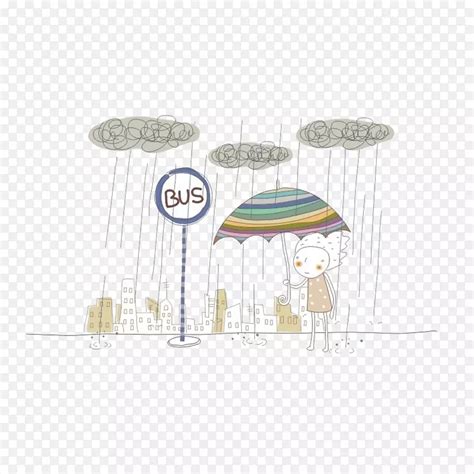 雨天站牌下等车的男子PNG图片素材下载 图片编号7362326 PNG素材网