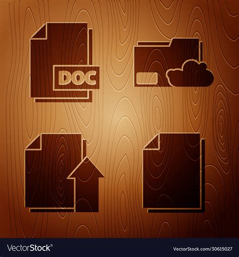 Set Document Doc File Document Upload File Vector Image