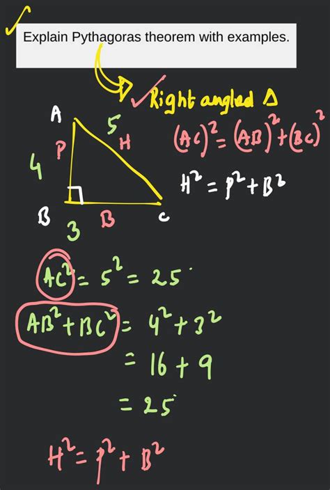 Explain Pythagoras Theorem With Examples Filo