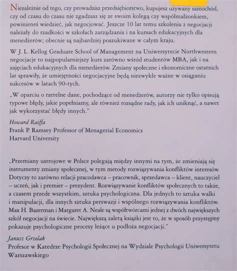 Max Bazerman Margaret Neale Negocjując Racjonalnie