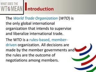 WTO World Trade Organisation PPT