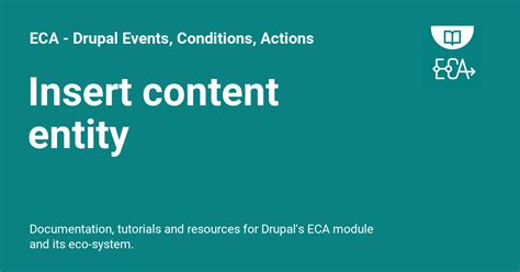 Insert Content Entity Eca Drupal Events Conditions Actions