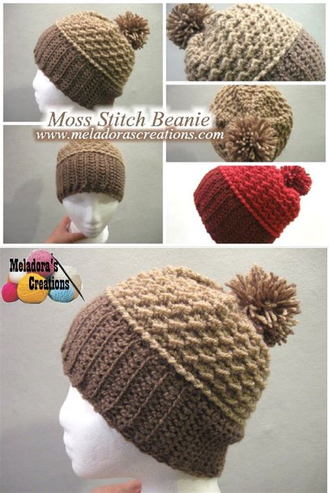 Moss Stitch Beanie Free Crochet Pattern Crochet Hats Crochet Beanie Pattern Crochet Beanie
