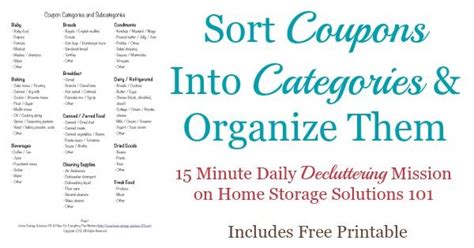 Coupon Categories And Subcategories For Organizing Coupons Coupon
