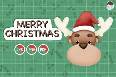 Rein Deer Christmasmerry Christmas Clip Graphic By Ginkean · Creative