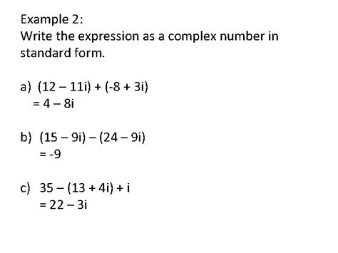 Section Perform Operations With Complex Numbers