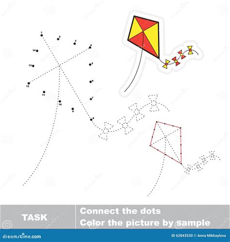Vector Numbers Game Toy Kite To Be Traced Stock Vector Illustration