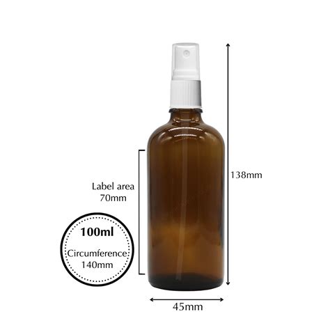 100ml Amber Glass Spray Bottle White Mist Sprayer No Moq