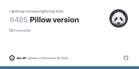 Pillow Version · Issue 485 · Lightning Universelightning Bolts · Github