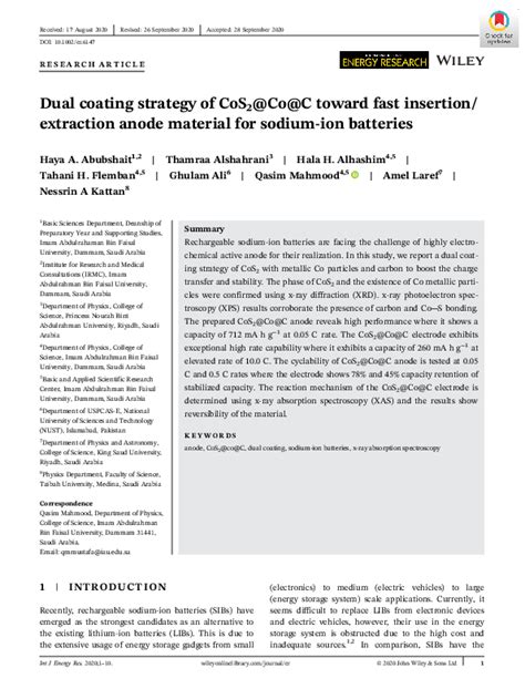 Pdf Dual Coating Strategy Of Cos 2 Co C Toward Fast Insertion Extraction Anode Material For
