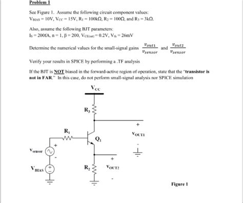 Solved See Figure 1 Assume The Following Circuit Component