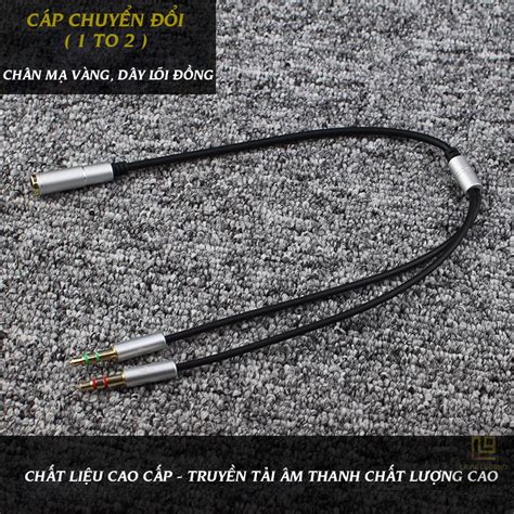 Dây Cáp Chia Âm Thanh Aux 1 Ra 2 Cáp Chia Jack 35 Mm Ra Audio And Mic