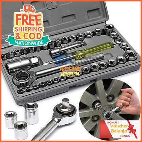 Jual Kunci Sok 40 Pcs Kunci Sock Set 40 Pcs Full Lengkap Socket Tool
