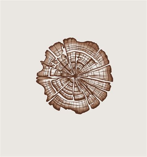 Tree Ring Wood Circle Hand Drawn Tree Ring Pattern Line Ripple Circle