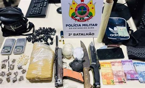 Dupla é Presa Pela Pm Por Tráfico De Drogas E Porte Ilegal De Arma De