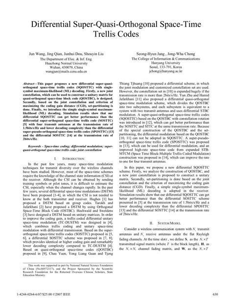 pdf differential super quasi orthogonal space time trellis codes