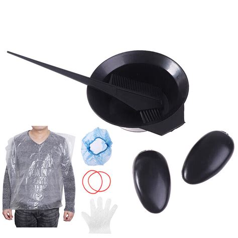 8pcs Hair Color Dye Bowl Comb Brushes Gloves Hat Tool Kit Dye Bowl Comb