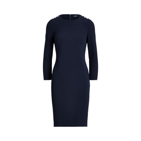 Ponte Three Quarter Sleeve Dress For Women Ralph Lauren® Uk