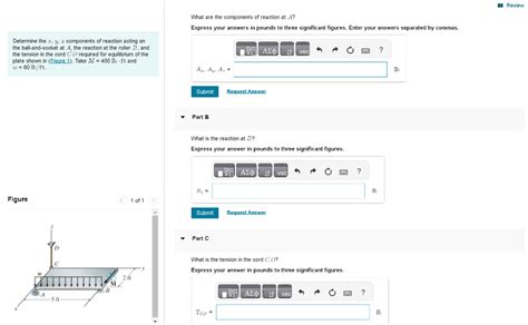 Solved Determine The X Y Z Components Of Reaction