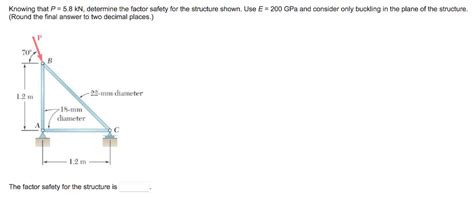 Solved Knowing That P 5 8 Kn Determine The Factor Safety
