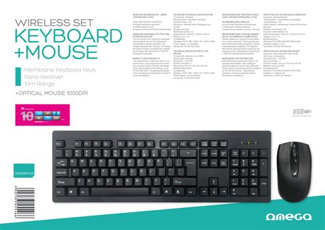 Omega Wireless Set Keyboard Mouse Wireless Okm081wb Celletronic