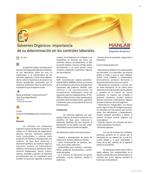 Solventes Org Nicos Importancia De Su
