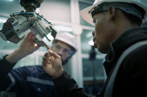 Engineer Working In Robotics Factory Stock Photo Image Of Engineering