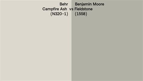 Behr Campfire Ash N Vs Benjamin Moore Fieldstone Side By Side Comparison
