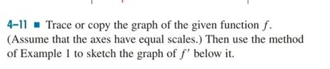Solved 4 11 Trace Or Copy The Graph Of The Given Function