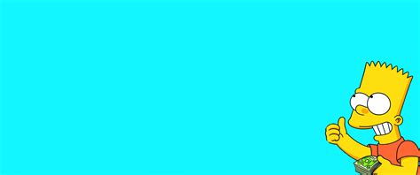 Bart Simpson Wallpaper 4k 8k The Simpsons Cyan Background
