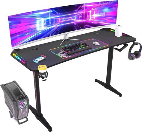 مشخصات میز گیمینگ با تنظیم ارتفاع مکانیکی Rgb مدل Wisfor Large Gaming